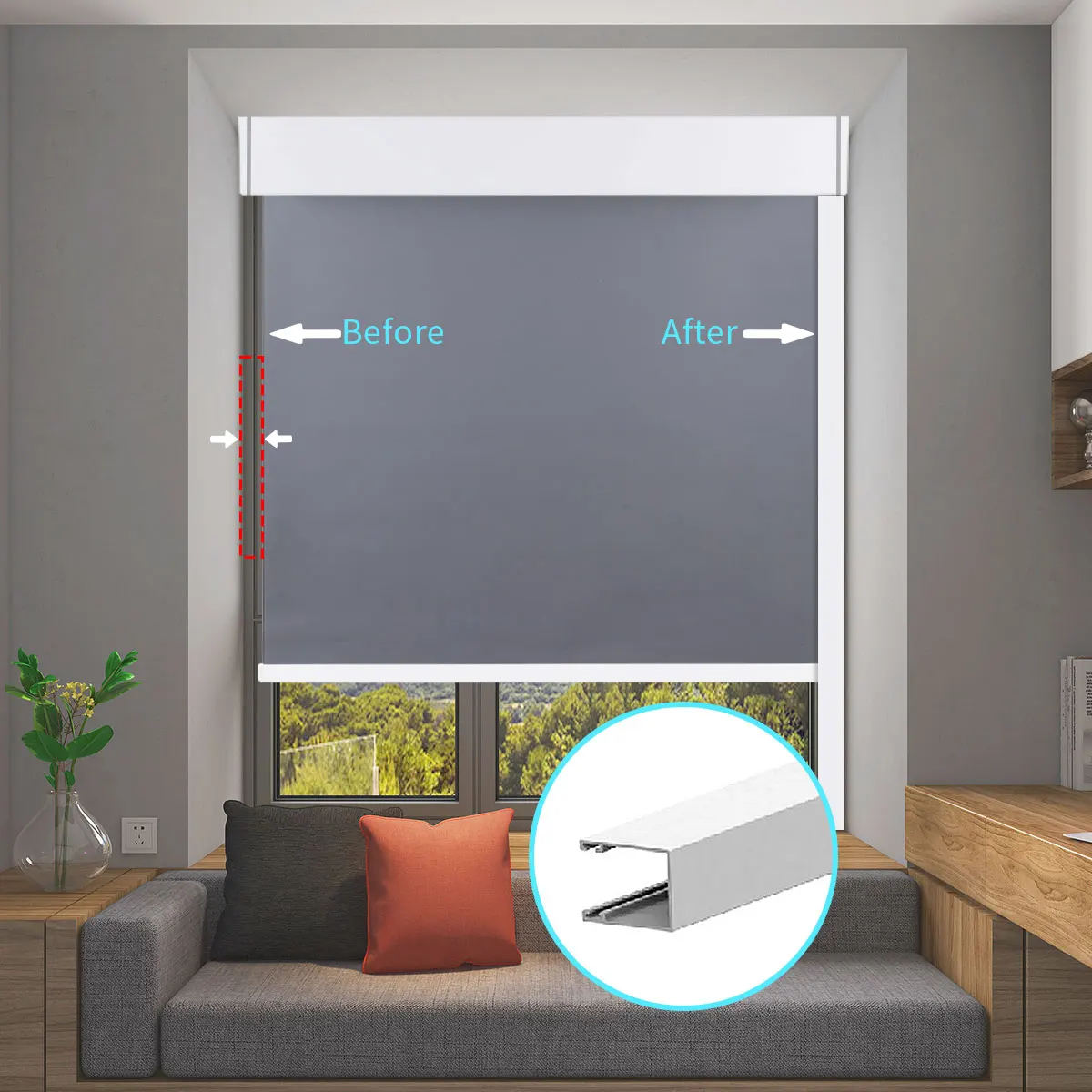 Aluminium Side Track for Blackout Shades Side Rails for Blackout Roller ...