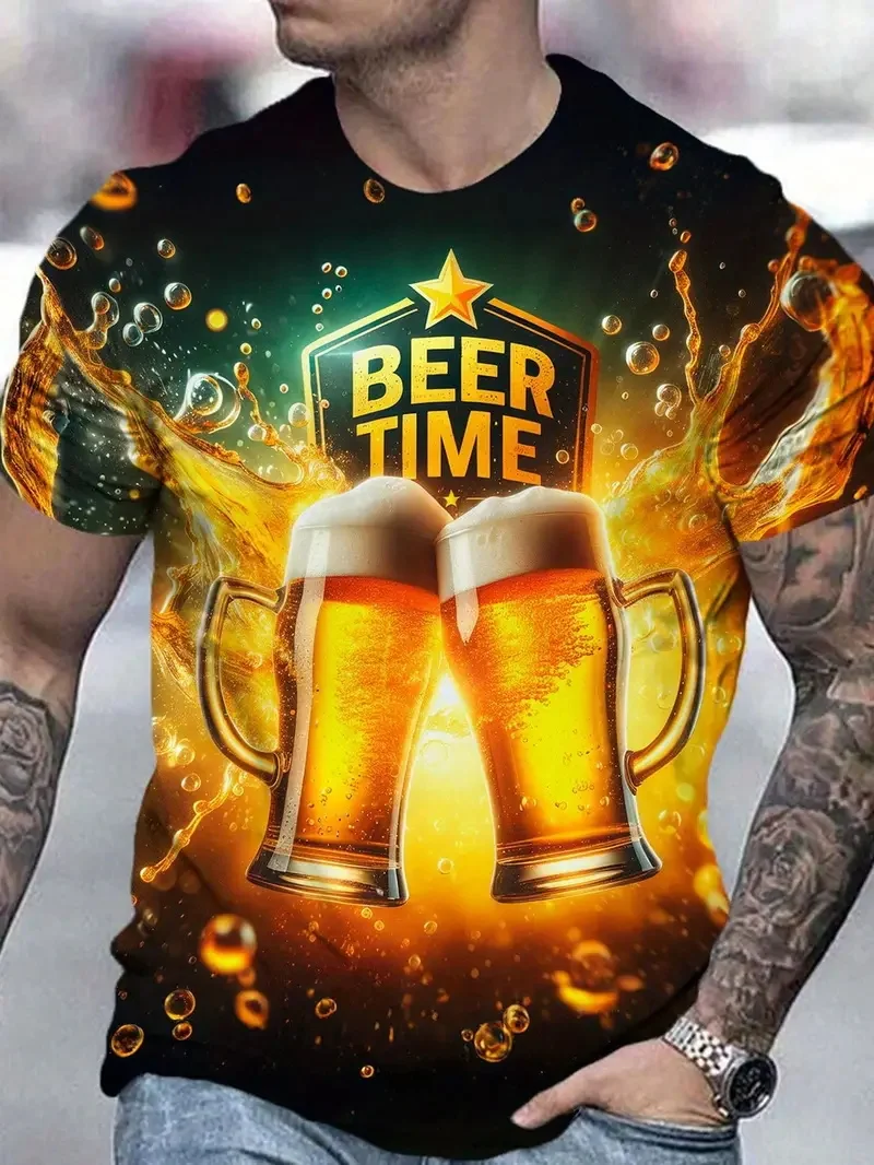 Men's Fashionable Beer Print T Shirt 3D All-Over Print Design Beer ...