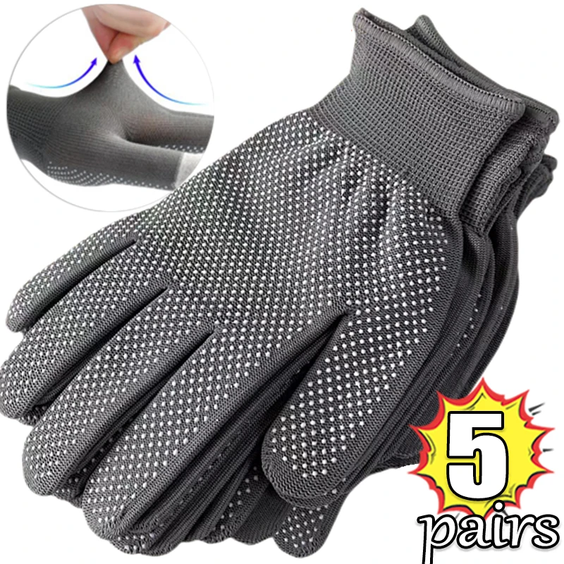 1-5Pairs-Non-Slip-Gloves-Nylon-Working-Gloves-Thin-Wear-Resistant-Anti ...