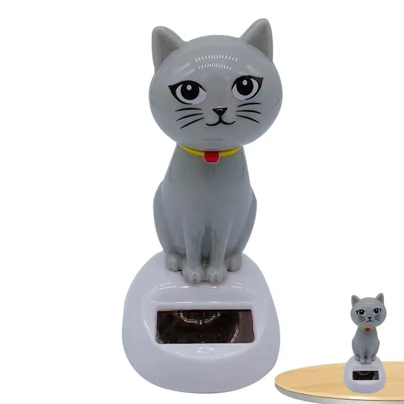 Solar-Powered-Car-Toy-Light-Power-Supplied-Cartoon-Swinging-Cat ...