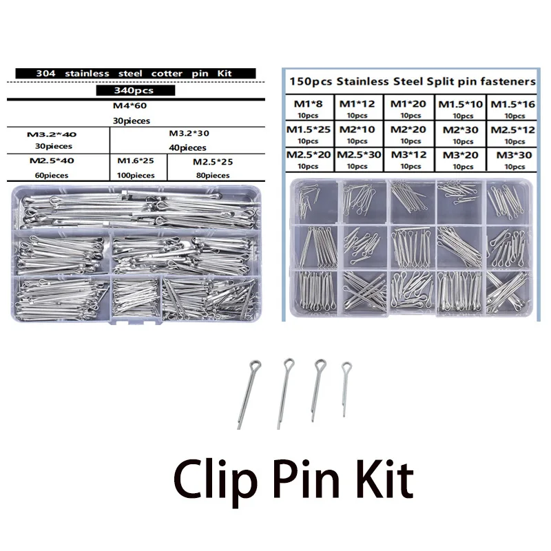 1set Spring Cotter Clip Pin Kit Tractor Pin Positioning Clip Pins M1 to ...