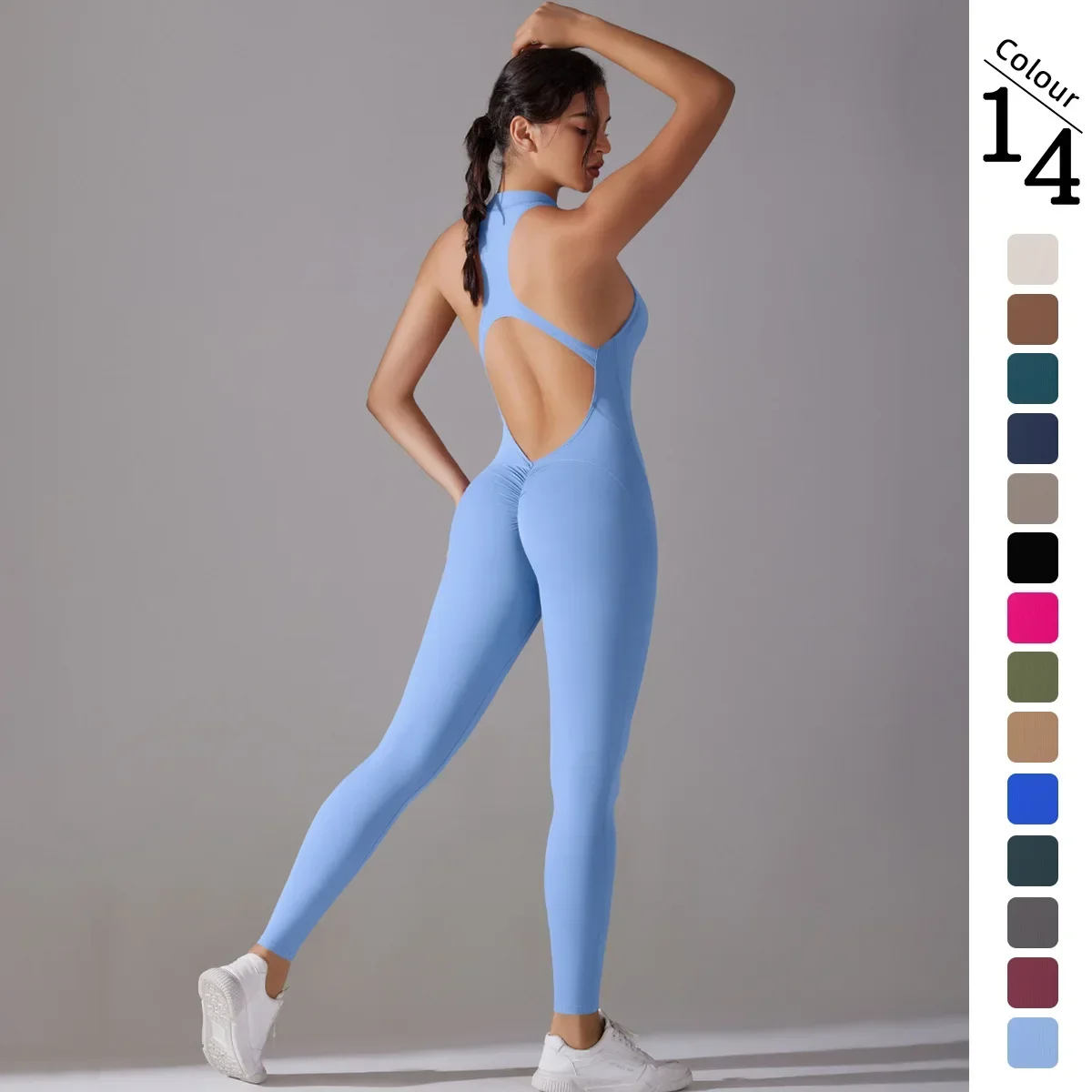 Seamless-Yoga-Zipper-Jumpsuits-Sports-Fitness-Hip-Lifting-Beauty-Back-Tight-Running-Workout-Gym ...
