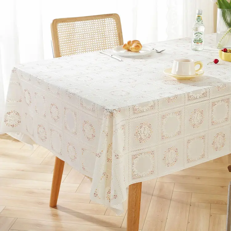 European Lace Printed Table Cover PVC Plastic Waterproof and Oil ...