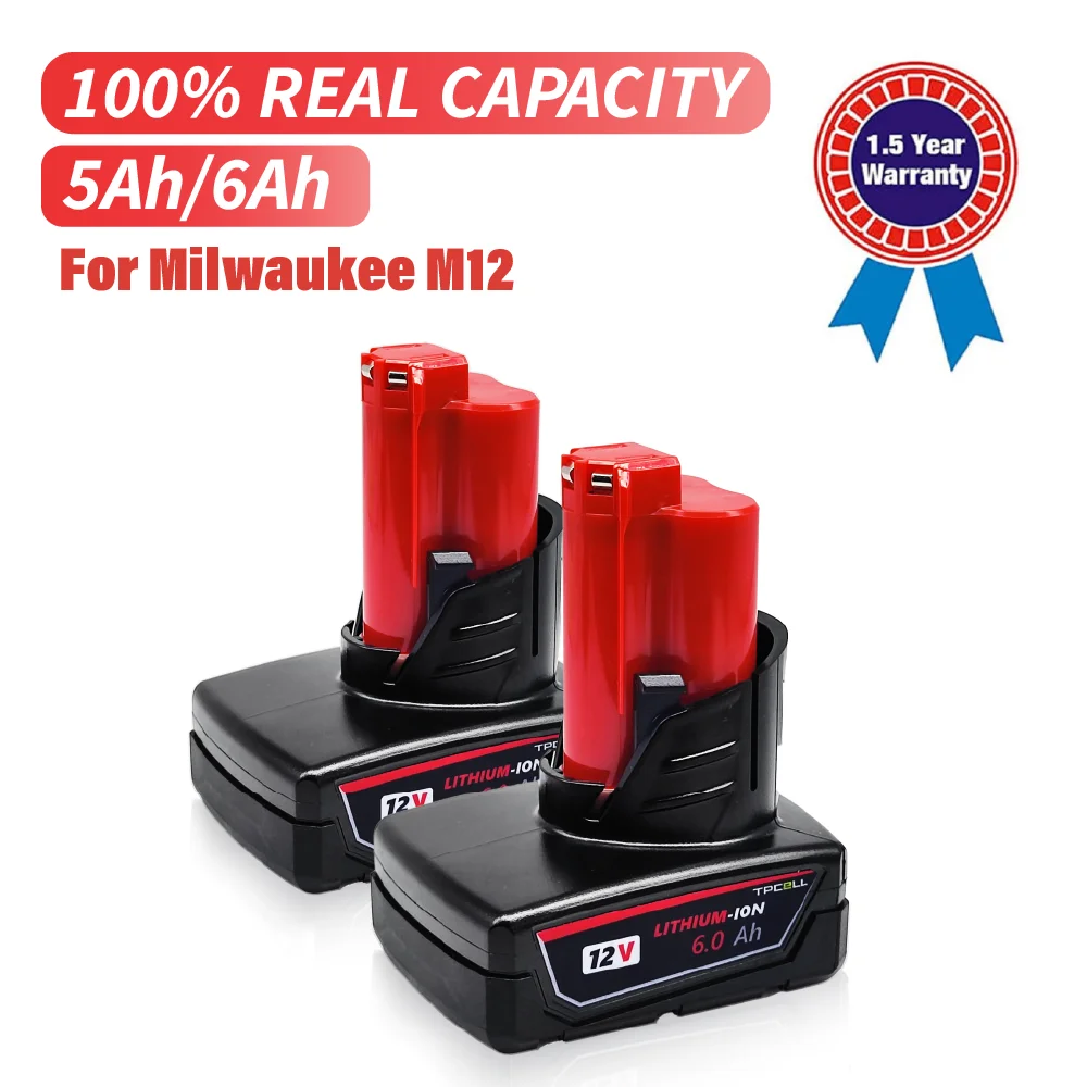 12V-6000mAh-Rechargeable-Battery-for-Milwaukee-M12-XC-Cordless-Tools-48 ...