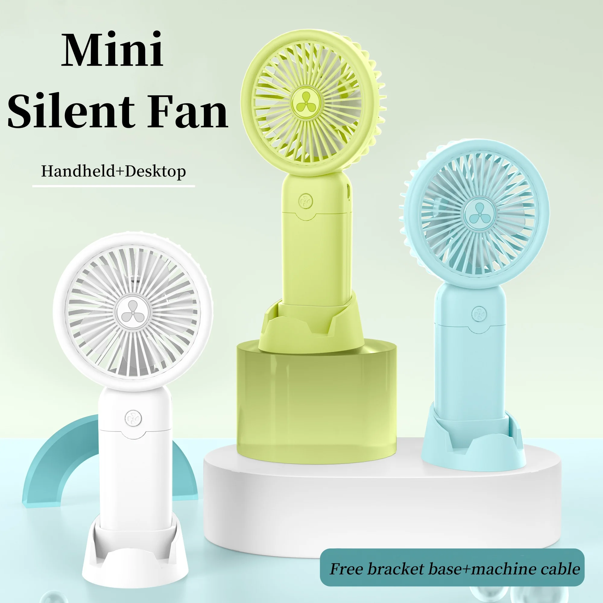 Table-Fan-Mini-Portable-Handheld-Fan-USB-Rechargeable-Strong-Airflow ...