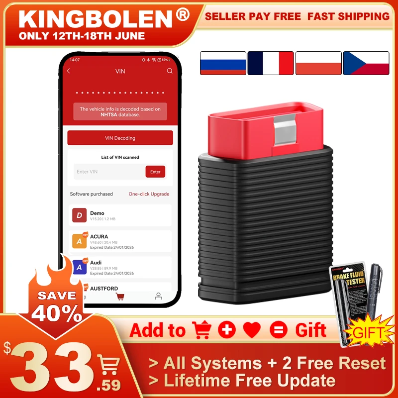 Kingbolen Ediag Mini All System Car Diagnostic Tools Oil Sas 15 Reset ...