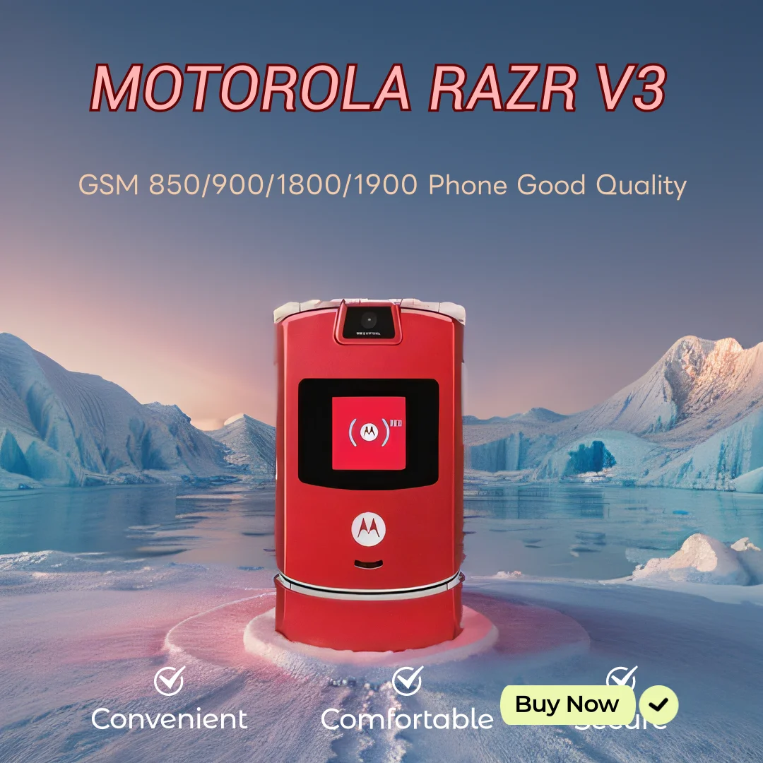 MOTOROLA-RAZR-V3-90-New-Original-Unlocked-Clamshell-Bluetooth-Mobile ...
