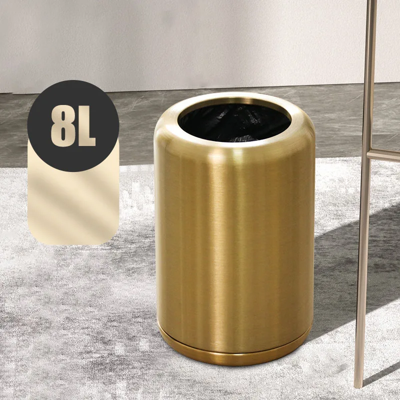 Gold-Kitchen-Trash-Bin-Recycling-Office-Metal-Aesthetic-Waste-Bin ...