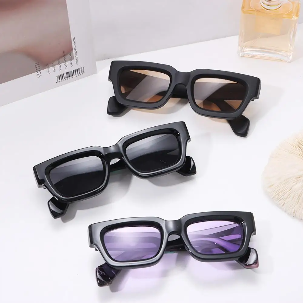 1pc-Thick-Frame-Rectangle-Sunglasses-for-Women-Men-Trendy-Small-Square ...