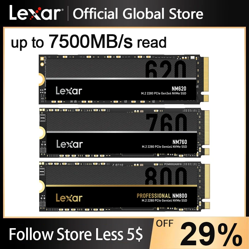 Lexar Ssd M2 Nvme 512gb 256gb 1tb 2tb Ssd M.2 2280 Pcie 4.0 Hard Drive ...