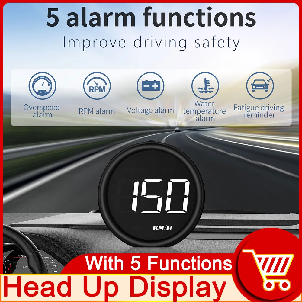 New B1 Obd2 Hud Car Head Up Display Projector Alarm Eobd Auto Fuel ...