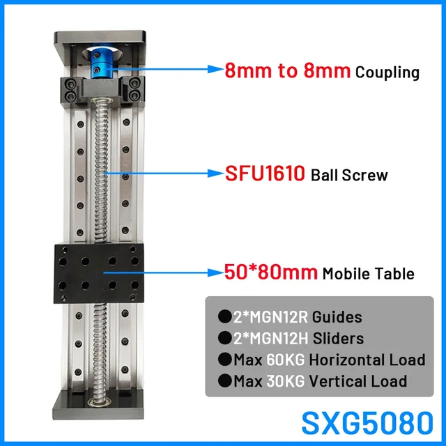 CNC Linear Guide Table Double Rail Sliding Table XYZ Axis Ball Screw ...