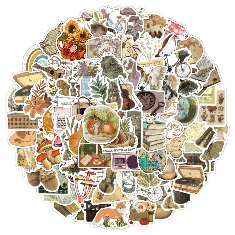 10/20/50/110pcs Classic Vintage Stickers Retro Aesthetic Cottagecore ...