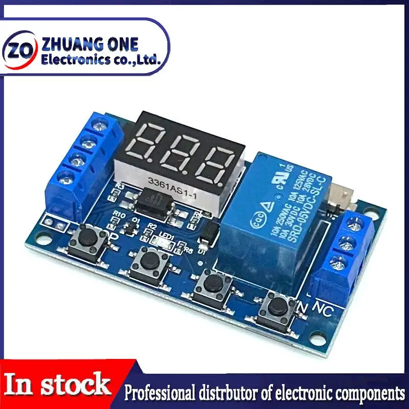 6-30V Relay Module Switch Trigger Time Delay Circuit Timer Cycle Adjustable Trigger OFF / ON ...