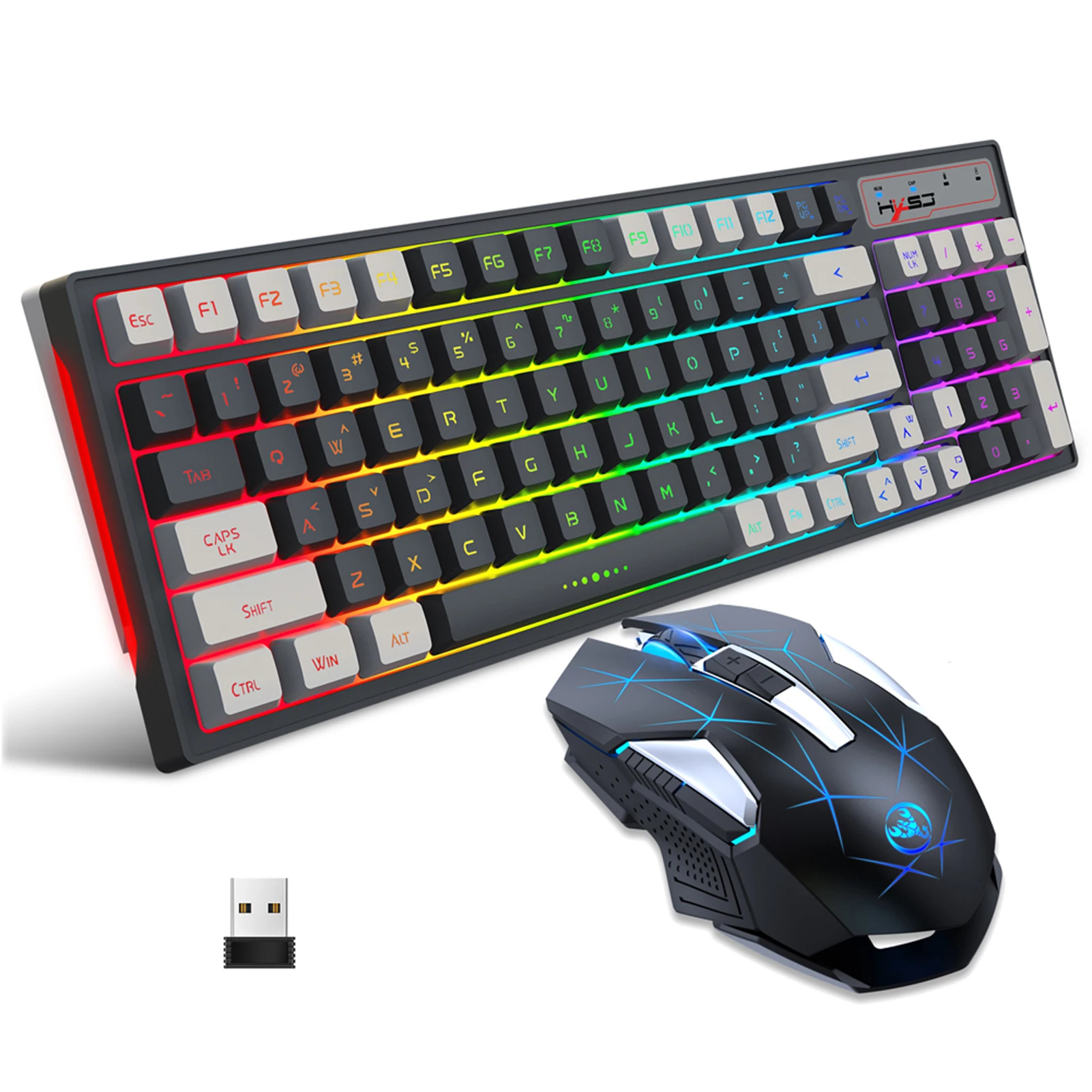 HXSJ-L99-2-4G-Wireless-Rechargeable-Keyboard-Mouse-Combo-96-Keys-RGB ...