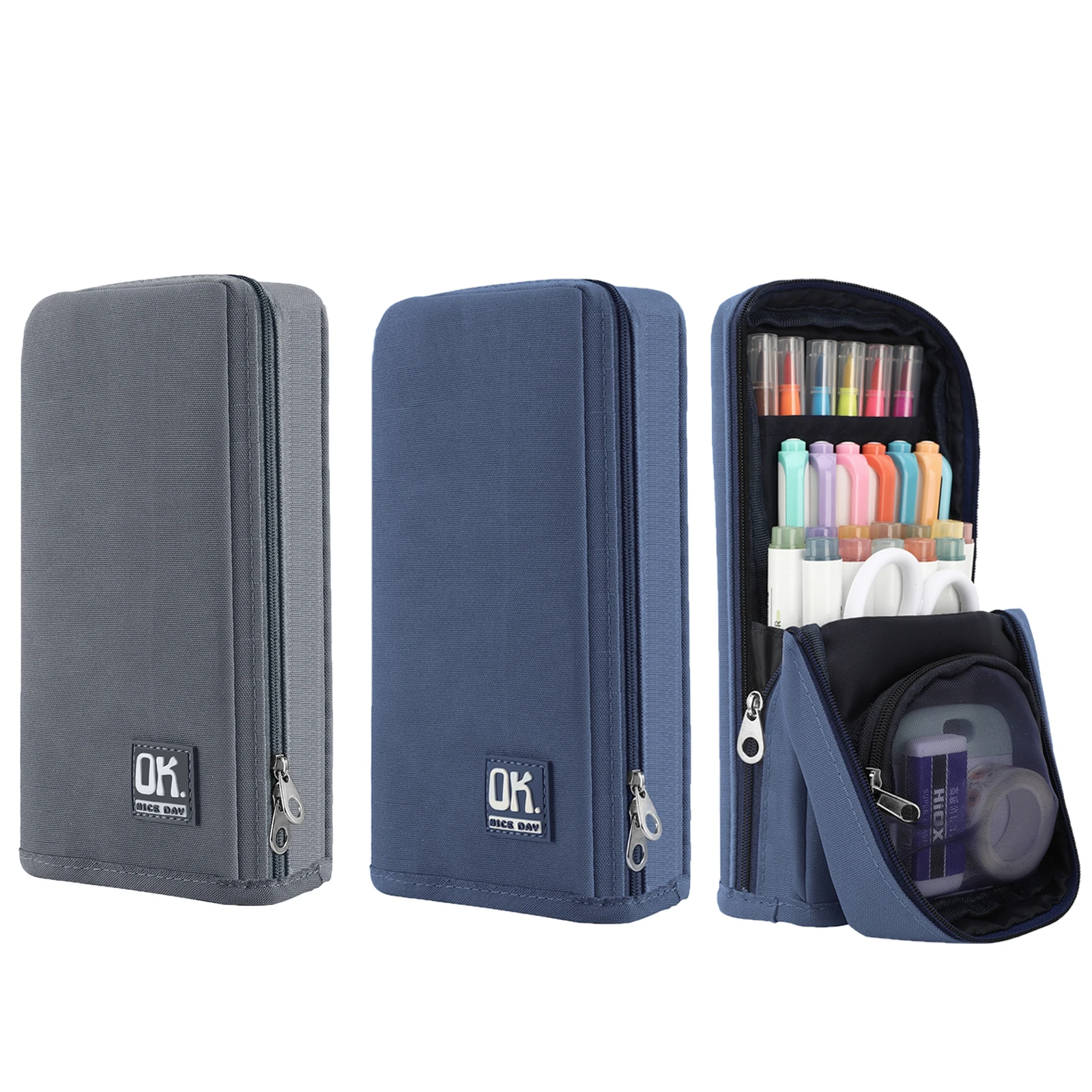 Housolution Standing Pencil Case Large Capacity Pen Bag Multi-Layer Pen ...