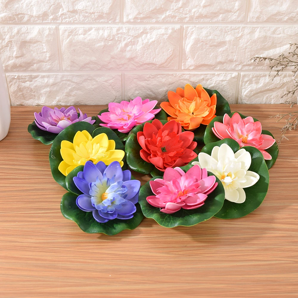 2pcs-10cm-Lotus-Artificial-Flower-Floating-Fake-Lotus-Plant-Lifelike ...