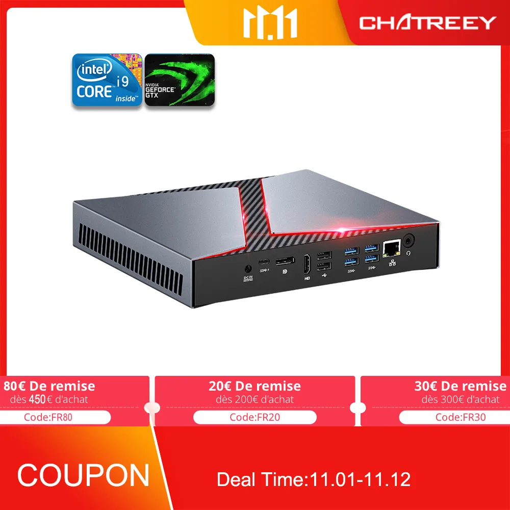 Chatreey – Mini Pc G1, Intel Core I5/i7/i9 6 Cœurs, Windows 10/linux ...