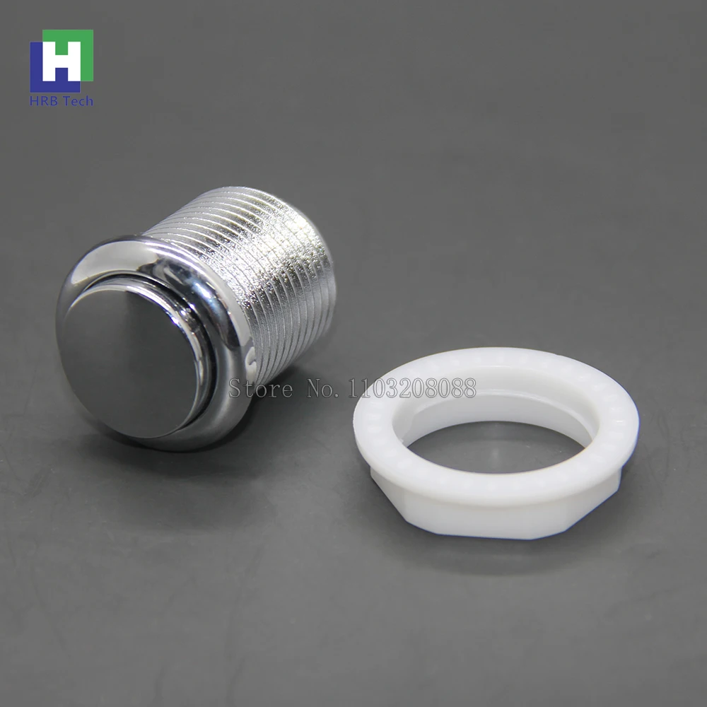 10pcs/lot Chrome Plated Push Button Silver 24mm Screw Button Built-in ...