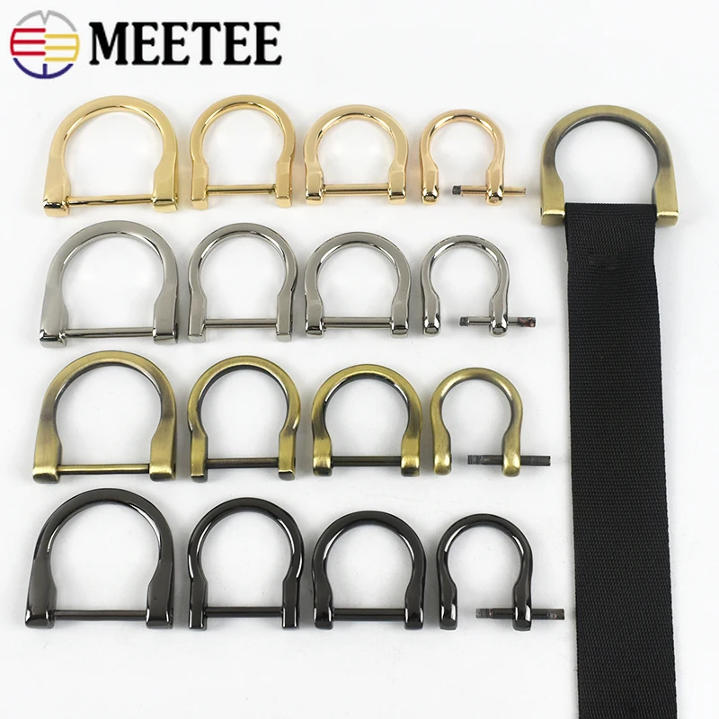 4/10Pcs Meetee 14/17/19/25mm Metal D Ring Buckles Detachable Screw ...