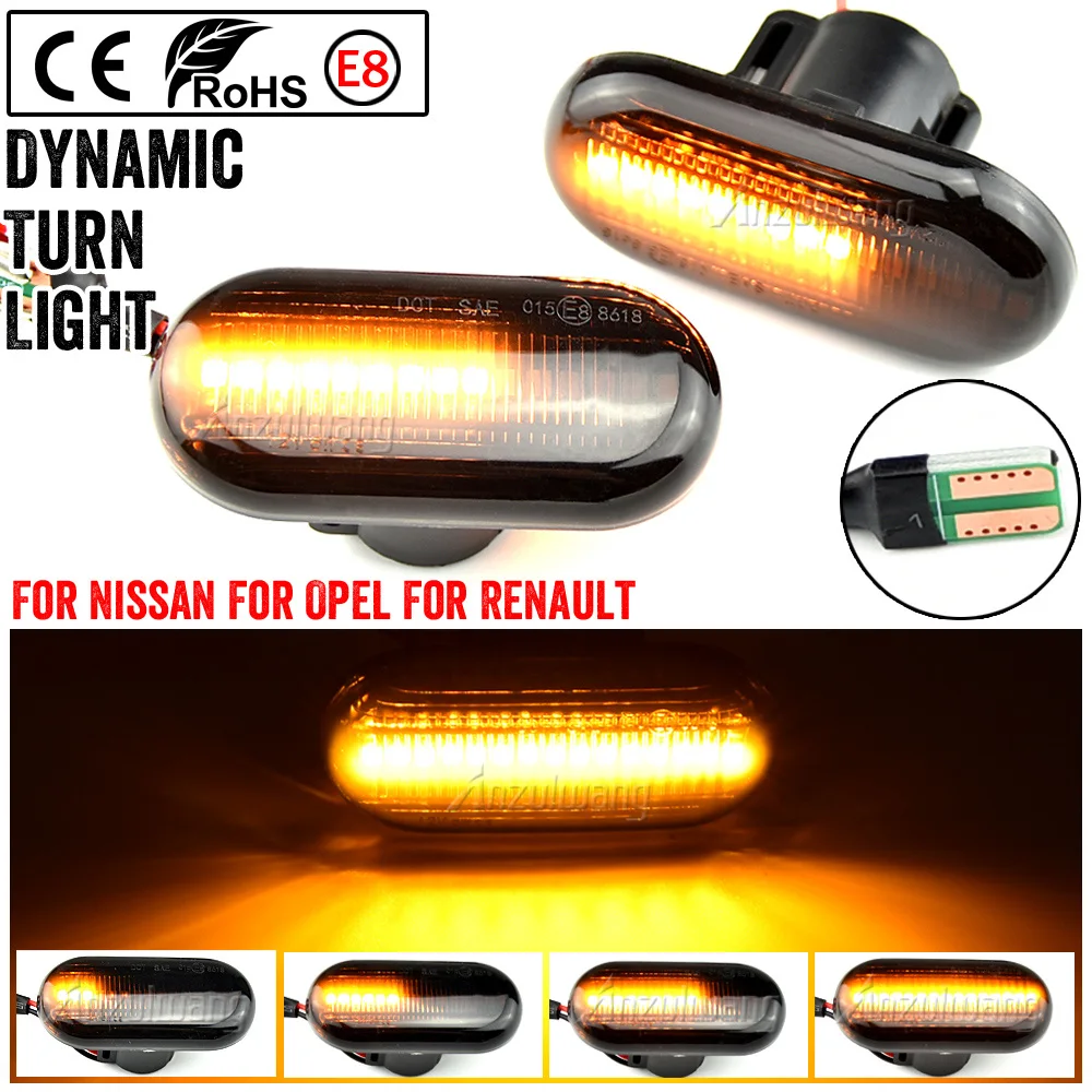 2x-Led-Dynamic-Turn-Signal-Lights-Side-Marker-For-Renault-Clio-Trafic ...