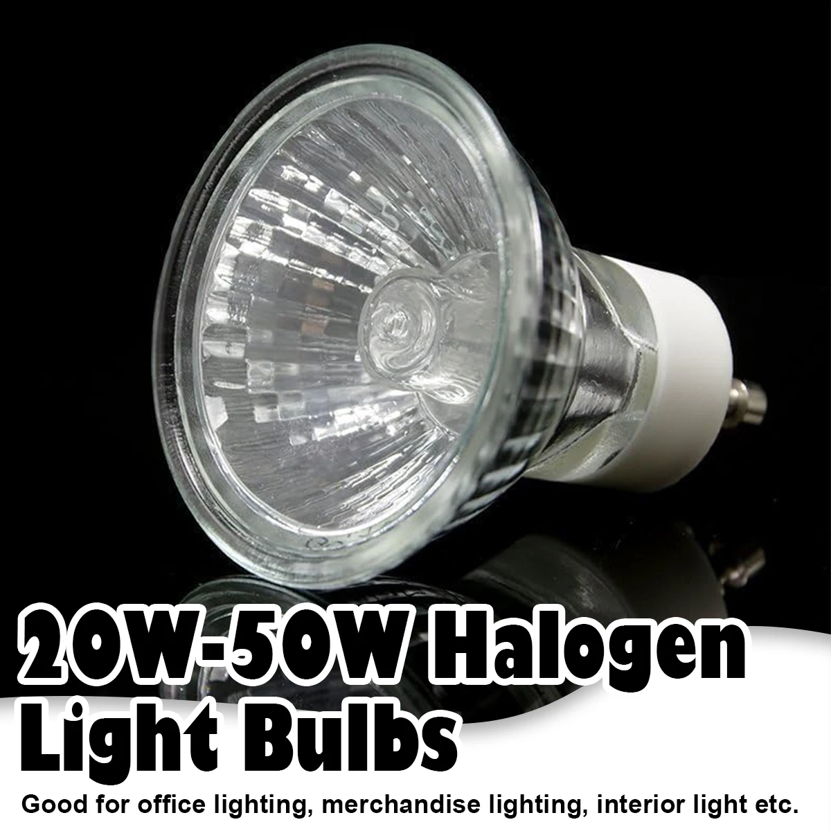Halogen Spotlight Bulb Glass Housing 20w 35w 50w Warm White 2800k Gu10 ...