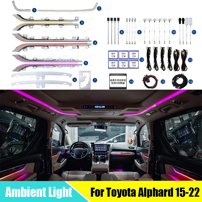 LED-Ambient-Light-For-Toyota-Alphard-2015-2022-Inter-Door-Full-Set-Car ...
