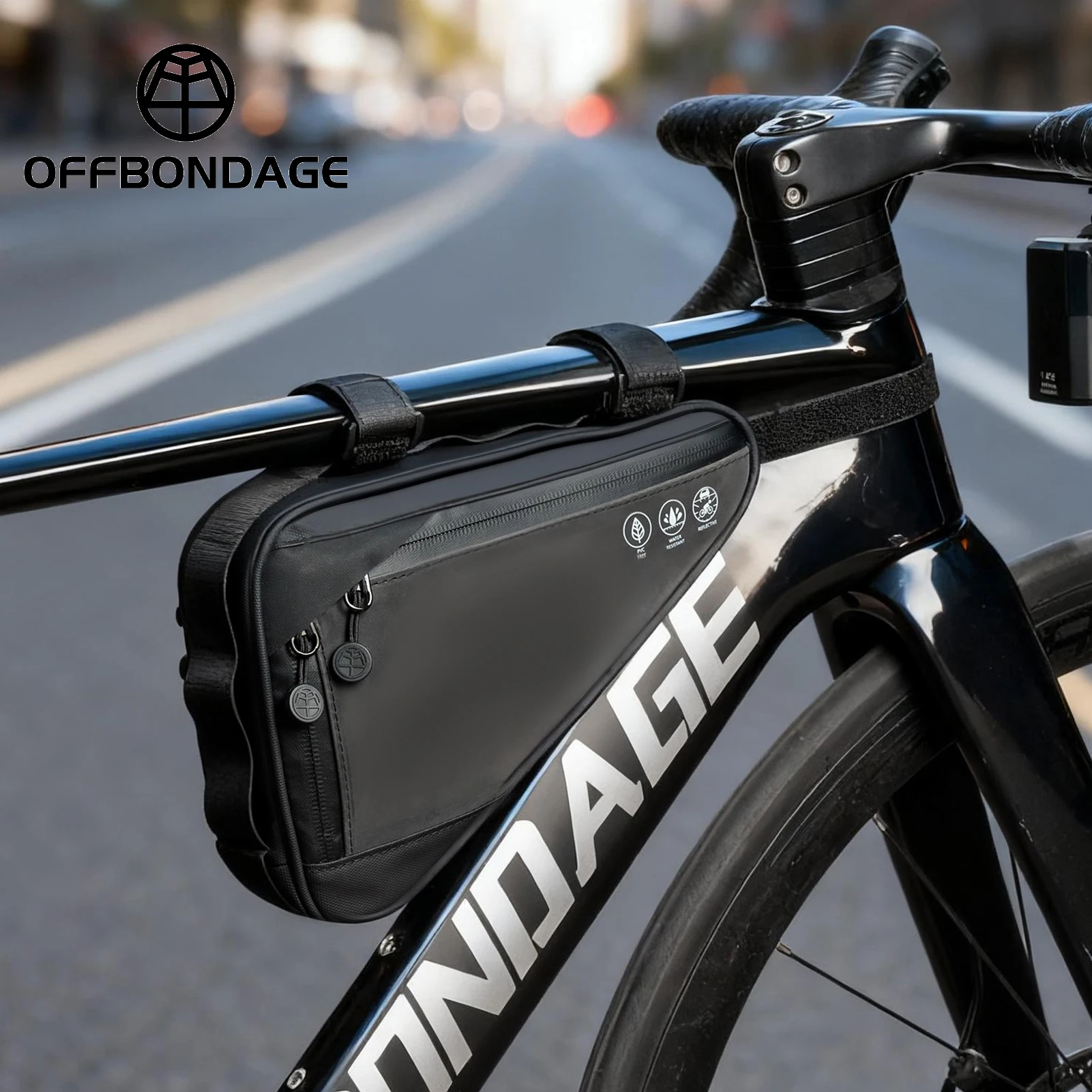 OFFBONDAGE Bicycle Frame Bag Waterproof Bike Triangle Bag Reflective ...