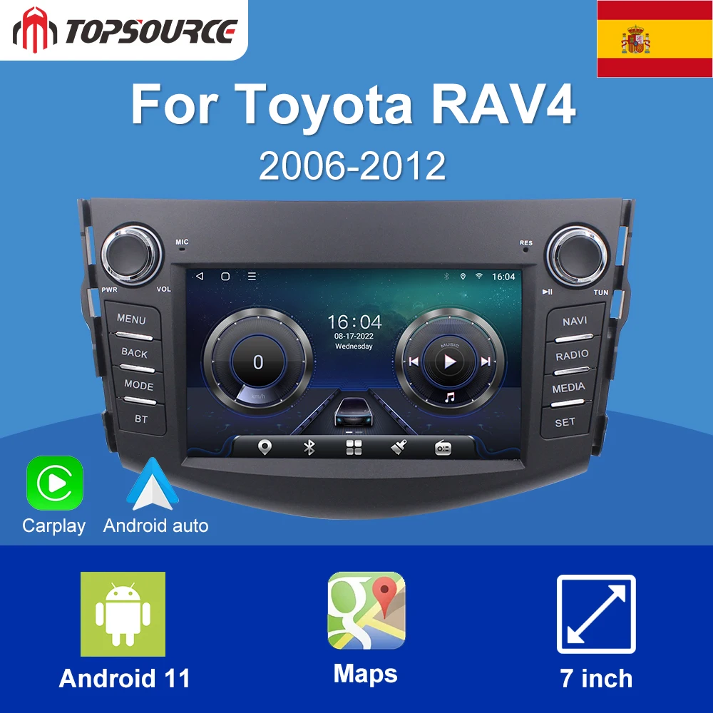 Topsource For Toyota Rav4 2006-2012 7" 2 Din Android 11 2g+32g 4g+64g ...