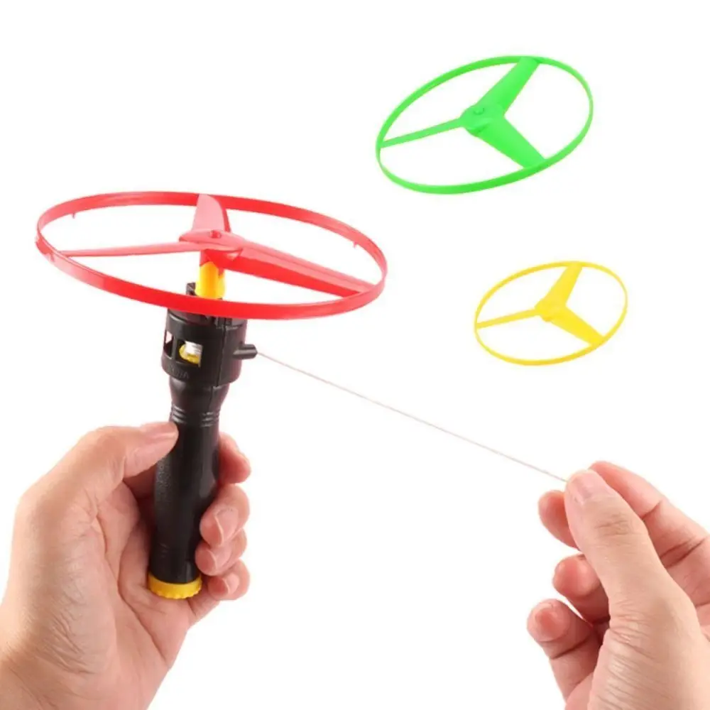Kids-Pull-String-Flying-Disc-Propeller-Helicopter-Outdoor-Toys-Fun-Game ...