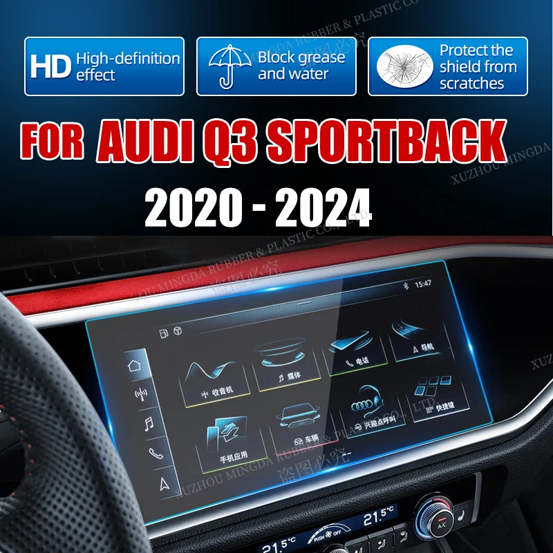 Tempered-glass-protective-film-For-Audi-Q3-Sportback-2020-2021-2022-2023-2024-navigation ...
