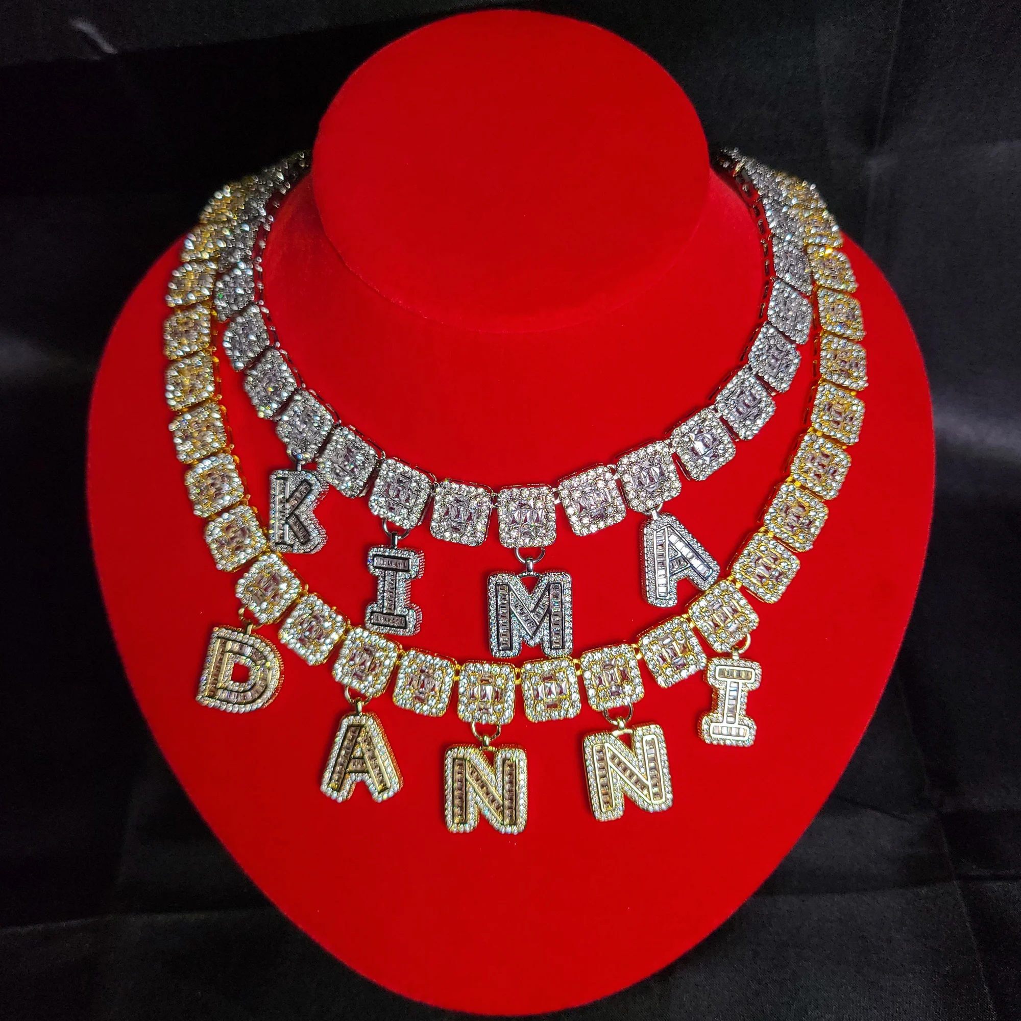 Icy Chain Name Choker Custom Name Necklace Personalized Spaced