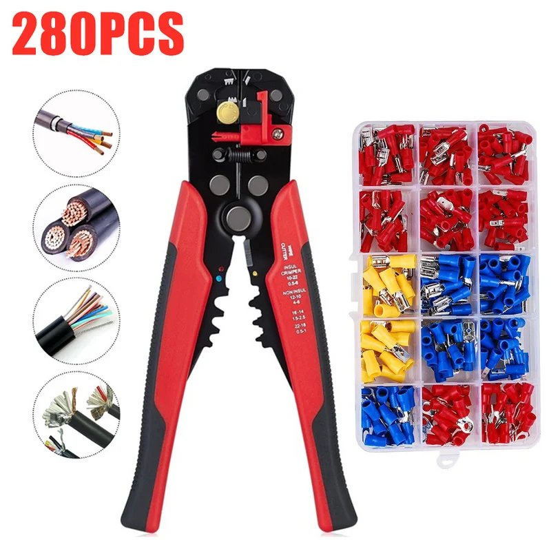 280PCS Tips Crimping Cable Connector Ring Terminal Tubular Cable Shoes ...
