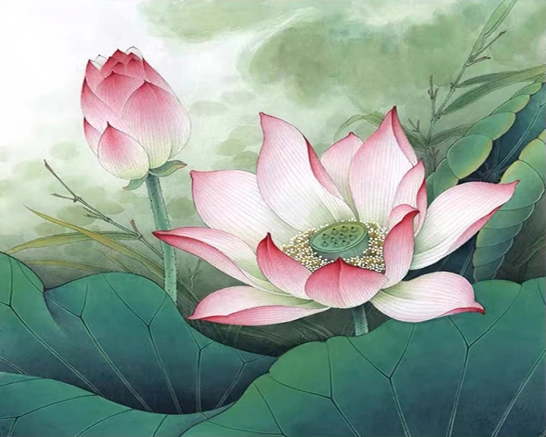 Lotus Flower Acrylic Painting