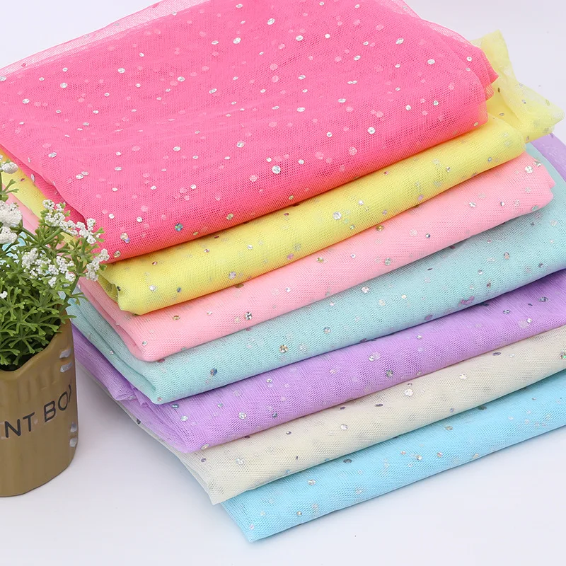 100cm-150cm-1pc-Shiny-Dot-Mesh-Tulle-Fabric-Doll-Beautiful-Wedding ...