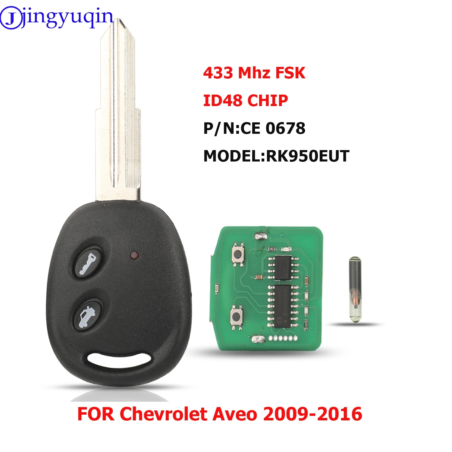 jingyuqin Replacement 2 Buttons Remote Car Key For Chevrolet Aveo Spark ...