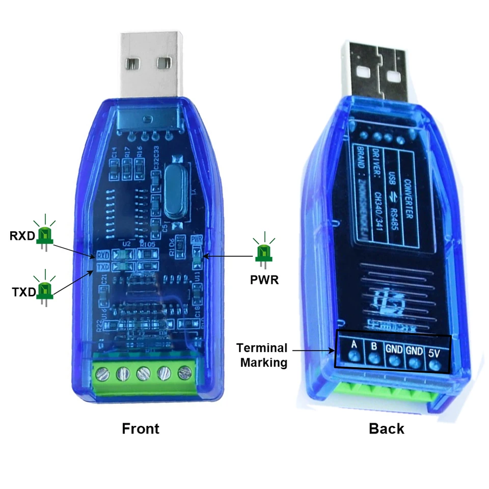 Convertitore USB A 485 Chip CH340 5 Adattatori USB A RS485 Con Chip ...