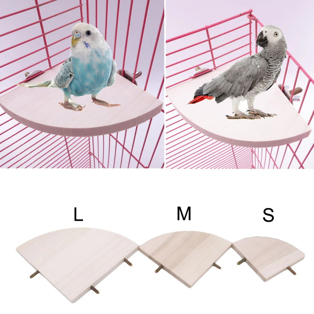 Fan-shaped-Bird-Parrot-Wooden-Stand-Rack-Bird-Cage-Accessories-Perch ...