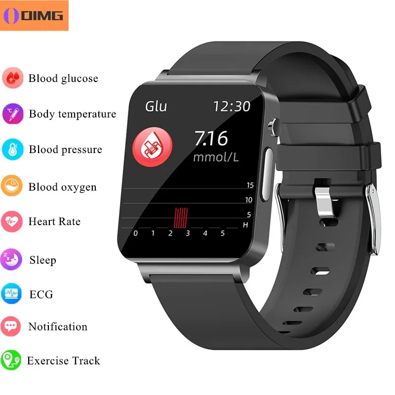 OIMG-Blood-Glucose-Smart-Watch-Men-ECG-Blood-Pressure-Body-Temperature ...