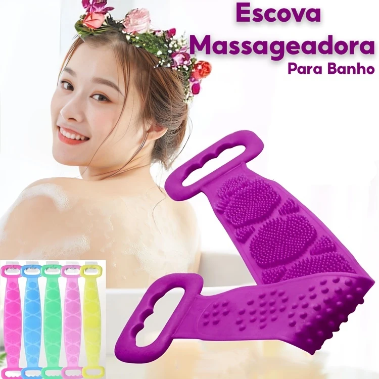 Escova de cabelo de silicone massageadora corporal para limpeza ...