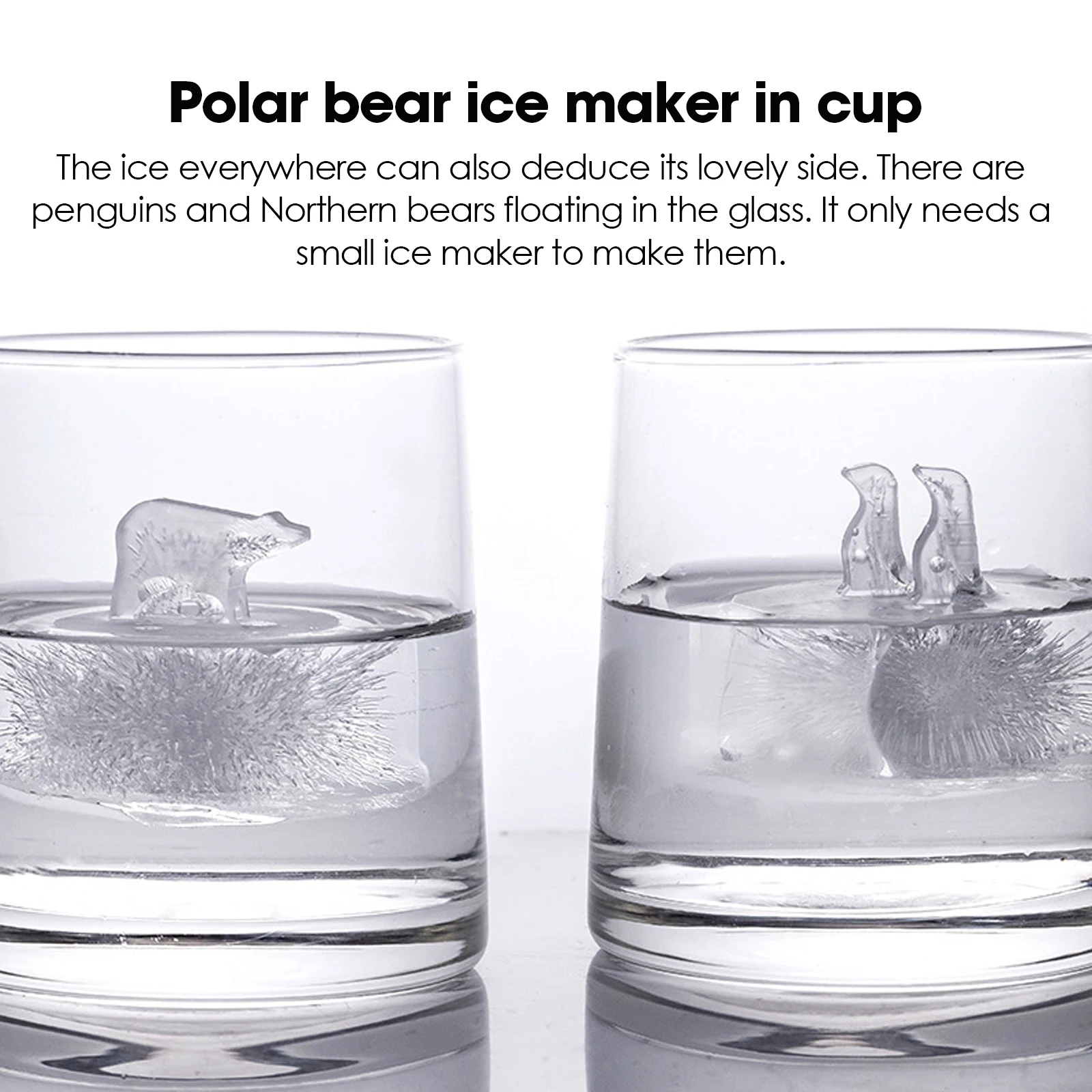 Polar Bear And Penguin Shape Ice Cube Molds Animals Novelty Design ...