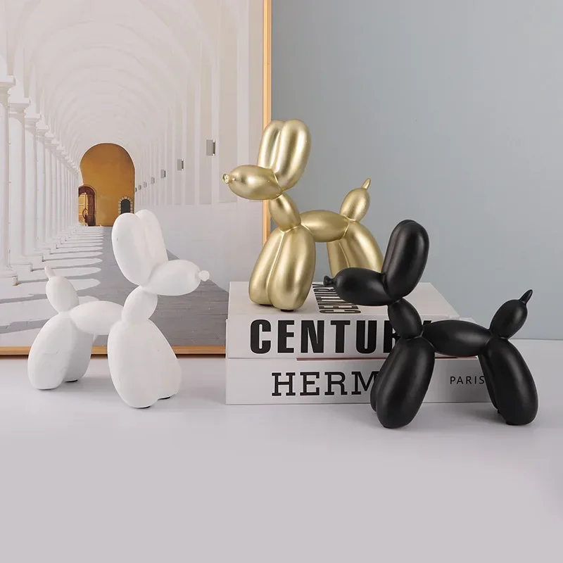 Resin Balloon Dogs Figurines Mini Animal Decorative Sculpture Cute ...