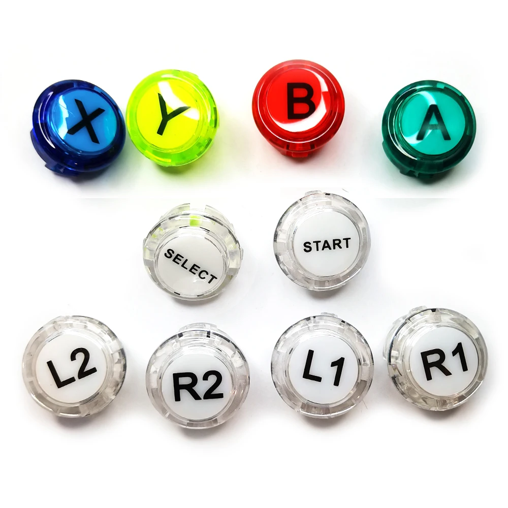 30mm-Clear-Round-Push-Button-A-B-X-Y-Switch-Copy-Sanwa-Hitbox ...