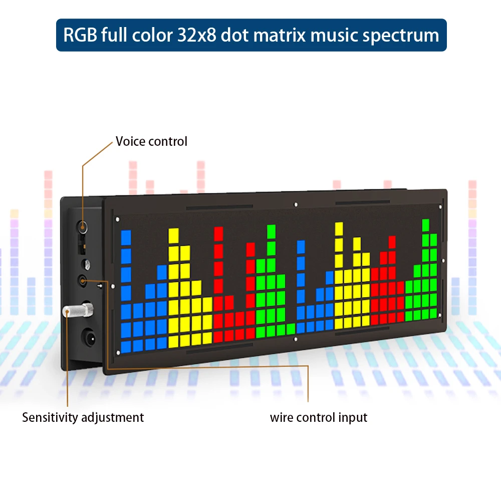 diy electronic music spectrum kit RGB full color 32x8 lattice music ...