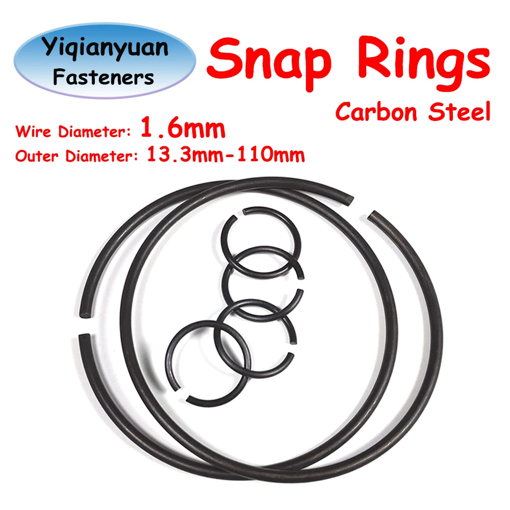 Yiqianyuan 10Pcs Wire Diameter 1.6mm Spring Steel Round Wire Snap Rings ...
