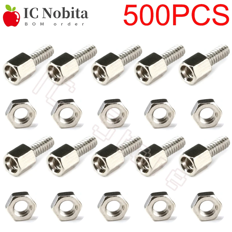 500PCS-Hex-Head-Spacing-Screw-Nut-5-7MM-D-Sub-VGA-DB9-DB15-DB25-RS232 ...