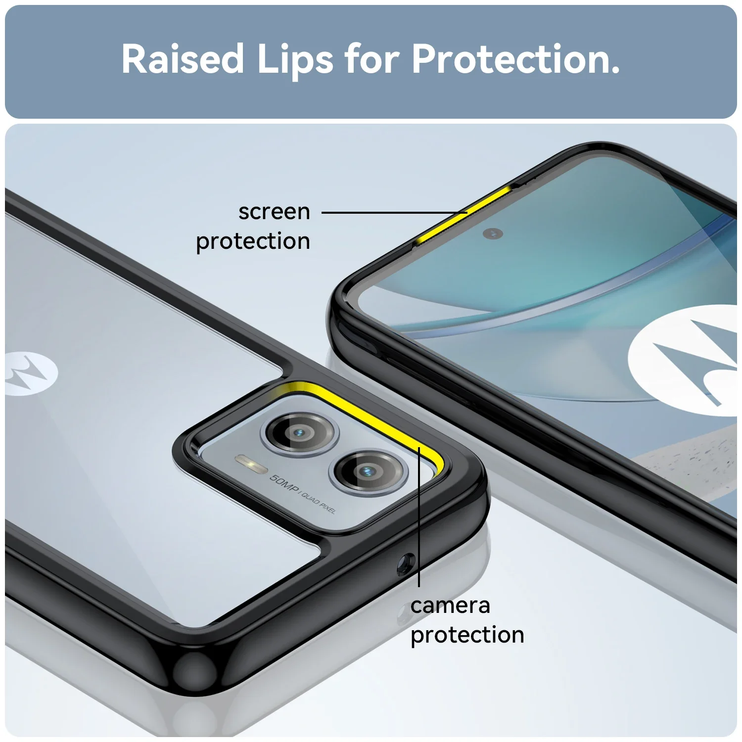 Shockproof Phone Bumper Case - Durable Protective Cover for Moto G13 (GRAY)