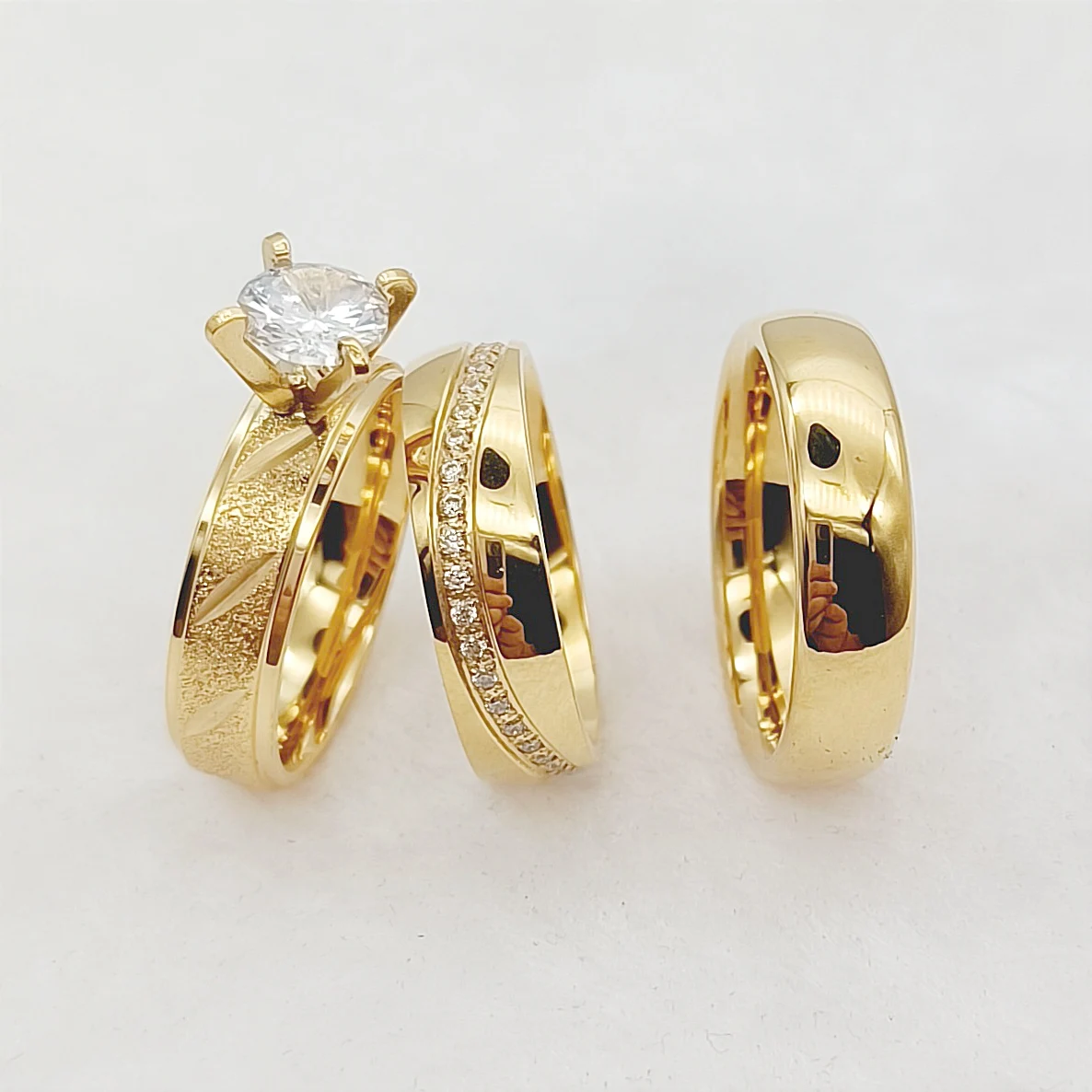 Partnership-3pcs-cz-Stone-Lovers-Couples-Wedding-Engagement-Rings-Sets ...