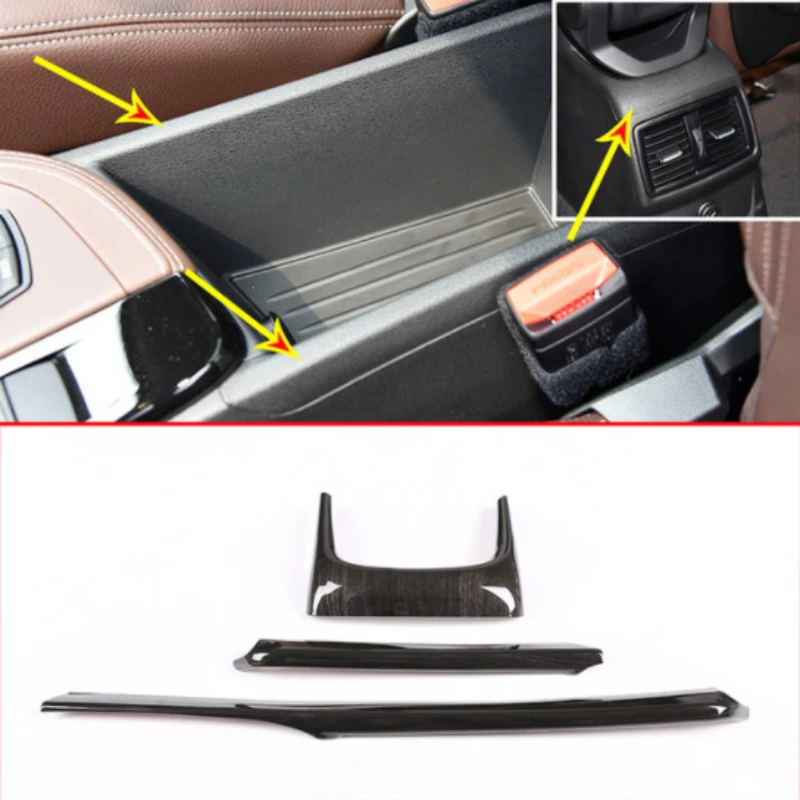 3pcs-Black-Wood-Grain-ABS-Car-Center-Armrest-Box-Decoration-Trim-Parts ...