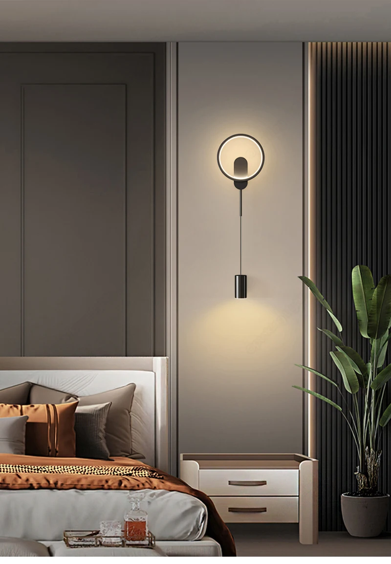 Modern Nordic LED Wall Lamp For Bedroom Black/Gold - Luna Light ...